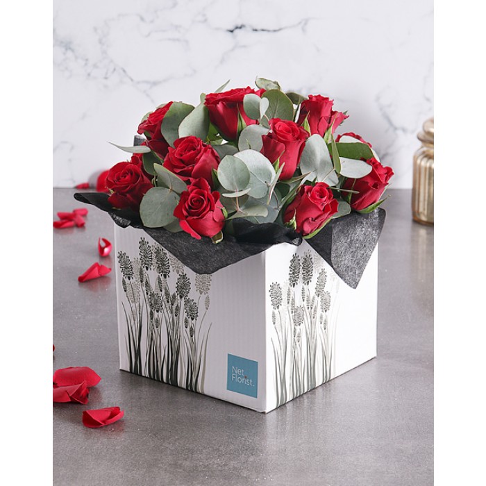 Love in a Bag | Red Roses in a Gift Box | inMotion Flowers
